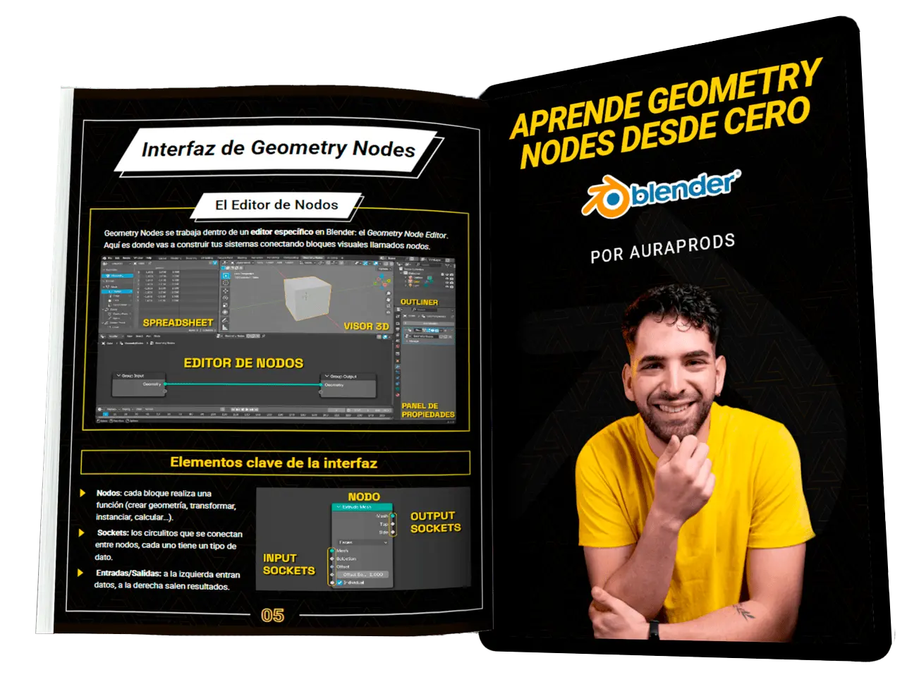 Ebook gratuito Geometry Nodes desde 0 - Aura Prods